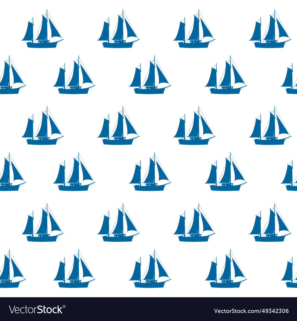 Ship seamless pattern Royalty Free Vector Image