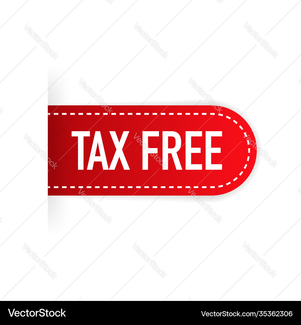 Tax free red label on white background Royalty Free Vector