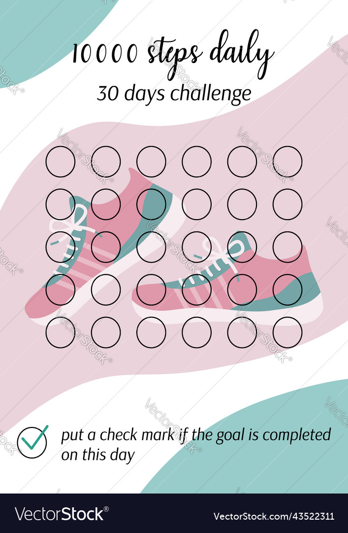 10000 steps daily activity tracker walk every day Vector Image 10000 steps daily activity tracker walk every day Vector Image