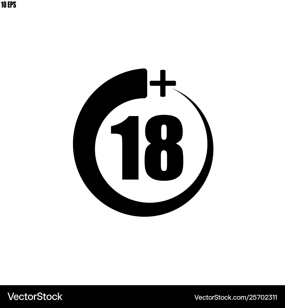 18 icon signinformation for age limit Royalty Free Vector