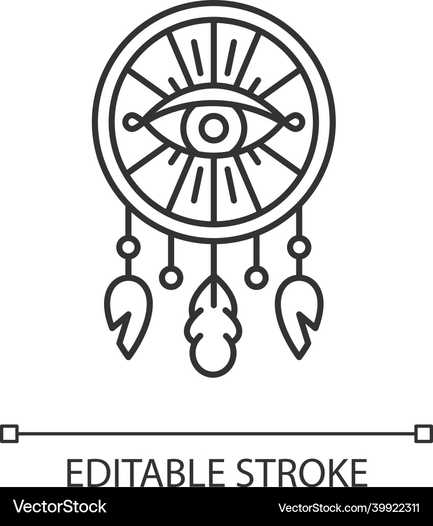 Boho style dreamcatcher with all seeing eye pixel Vector Image