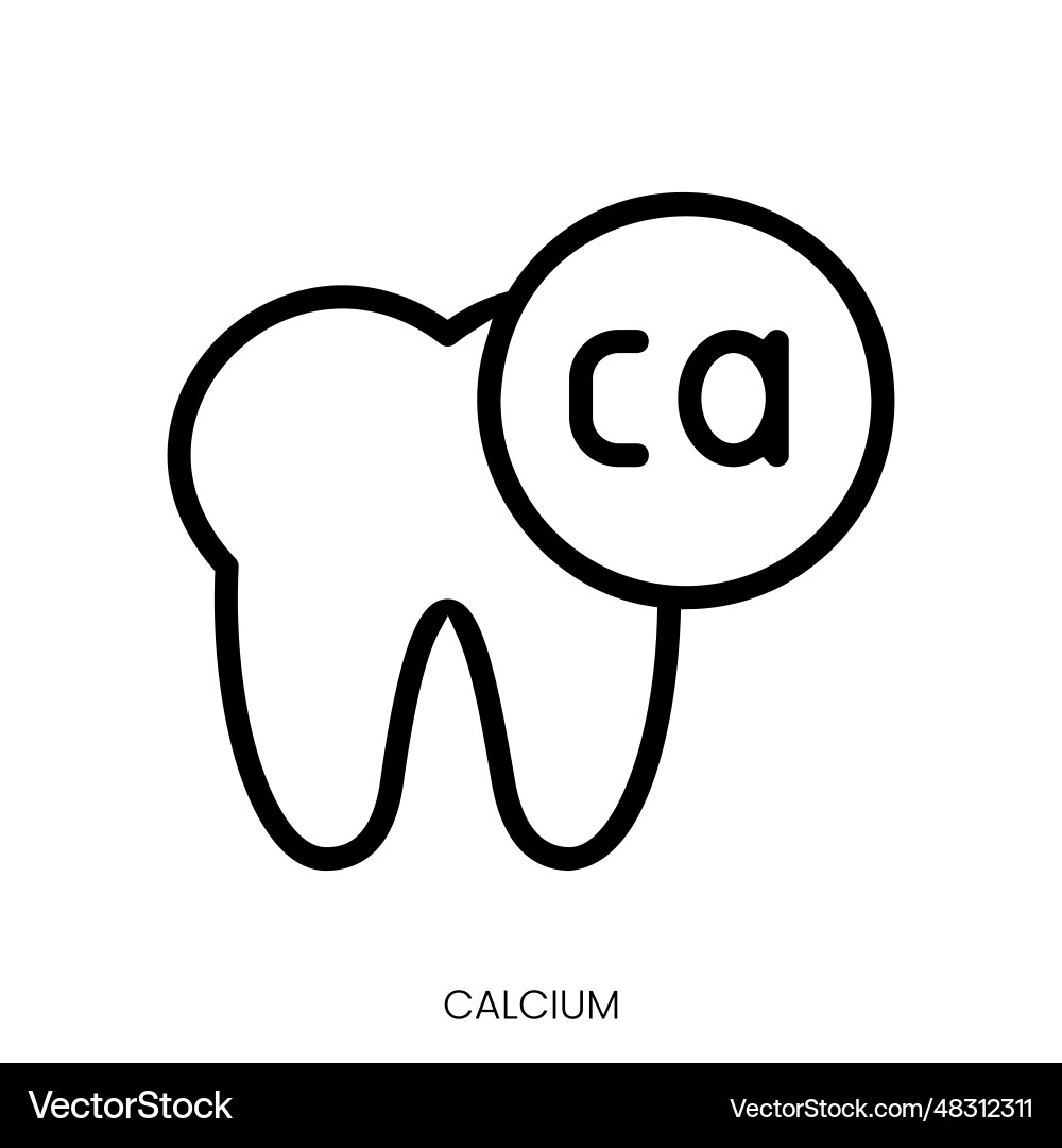 Calcium icon line art style design isolated Vector Image