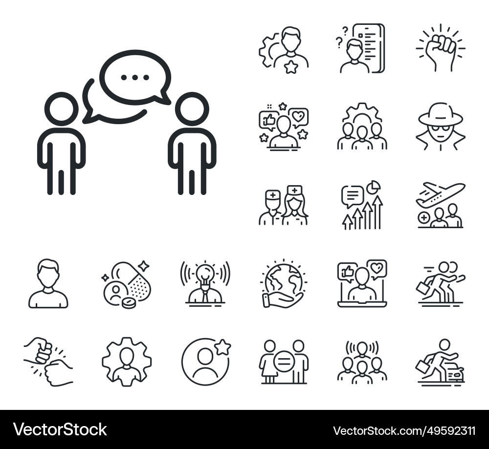 Consulting business line icon discussion Vector Image