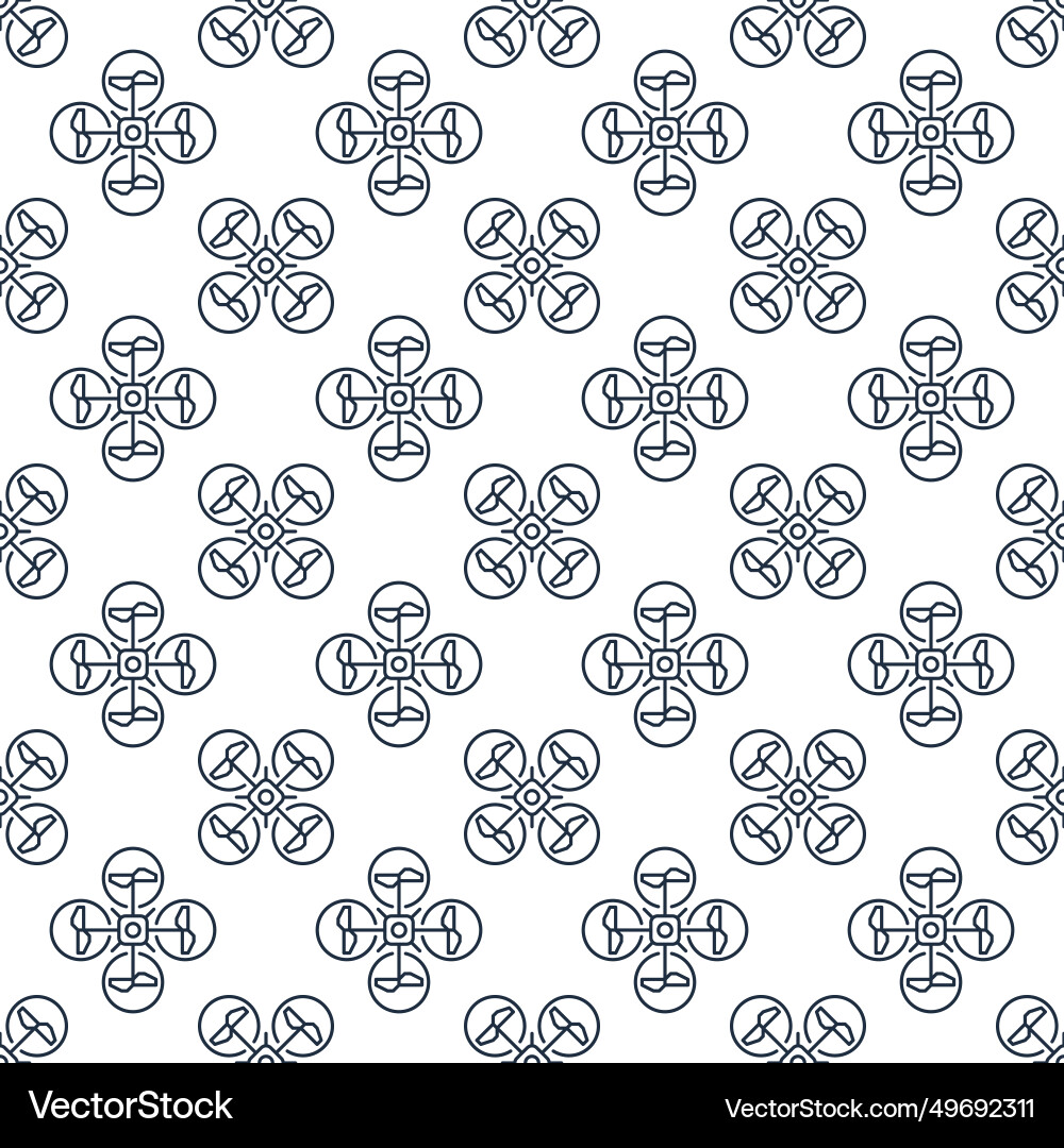 Drone concept simple outline seamless pattern Vector Image