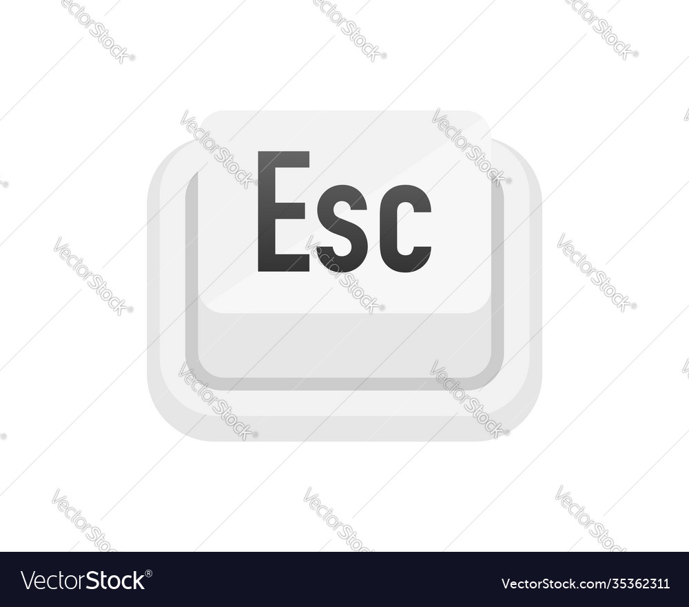 Esc white 3d button on background computers Vector Image