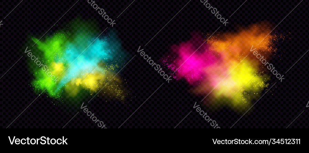 Explosions color powder paint dust with Royalty Free Vector