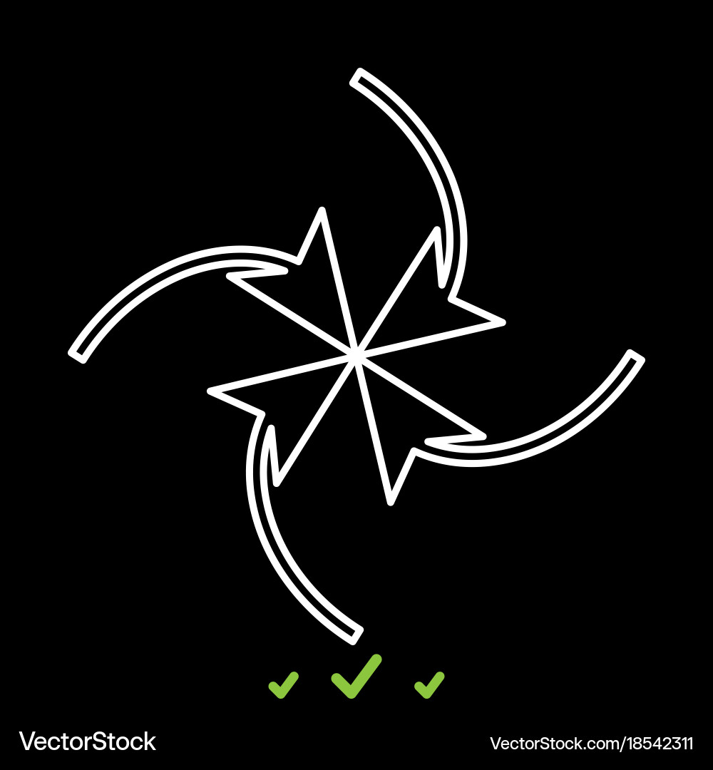 Four arrows in loop in center it is white icon Vector Image