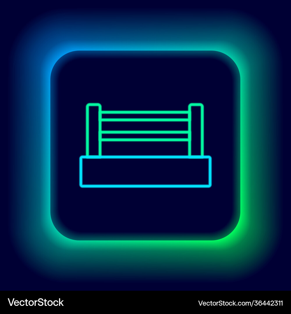 Glowing neon line boxing ring icon isolated Vector Image