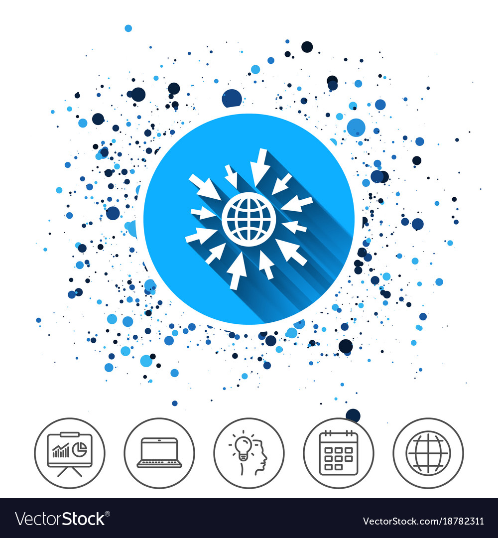 Go to web icon globe with mouse cursors Royalty Free Vector