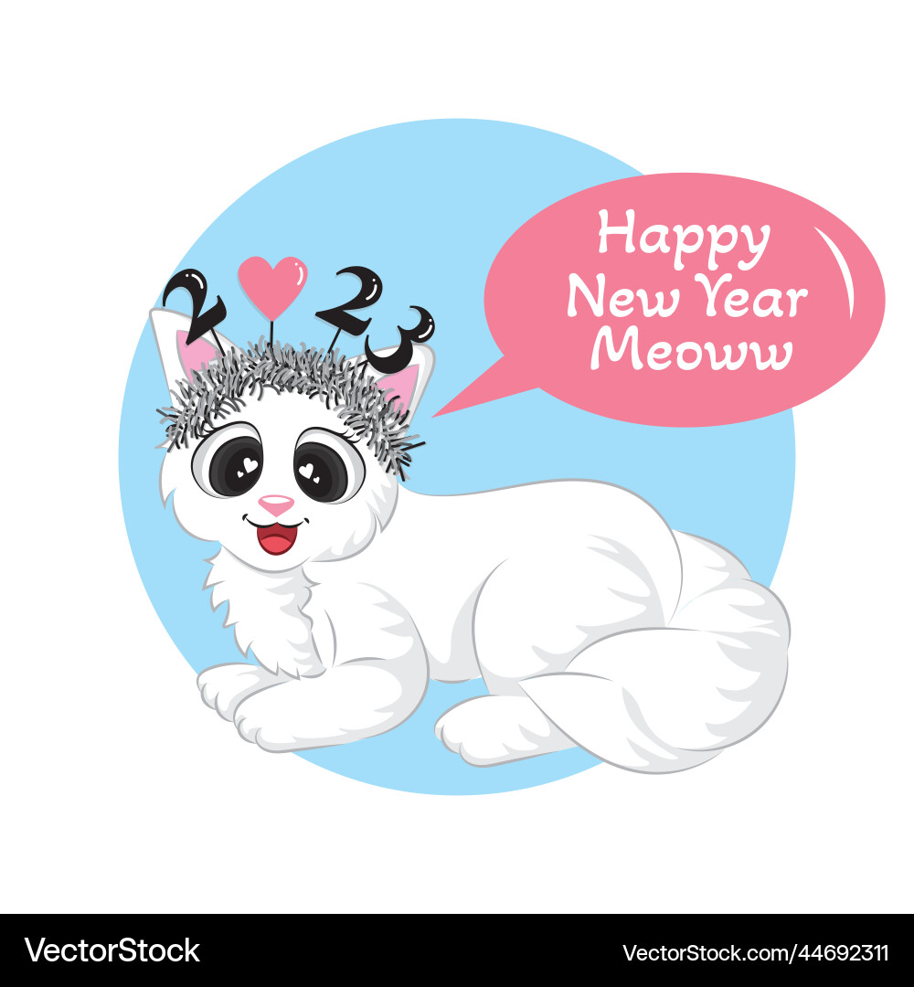 Happy new year 2023 cat Royalty Free Vector Image