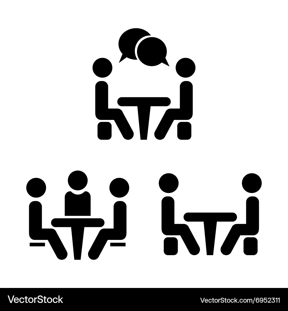 Icon conference people sitting around the table Vector Image