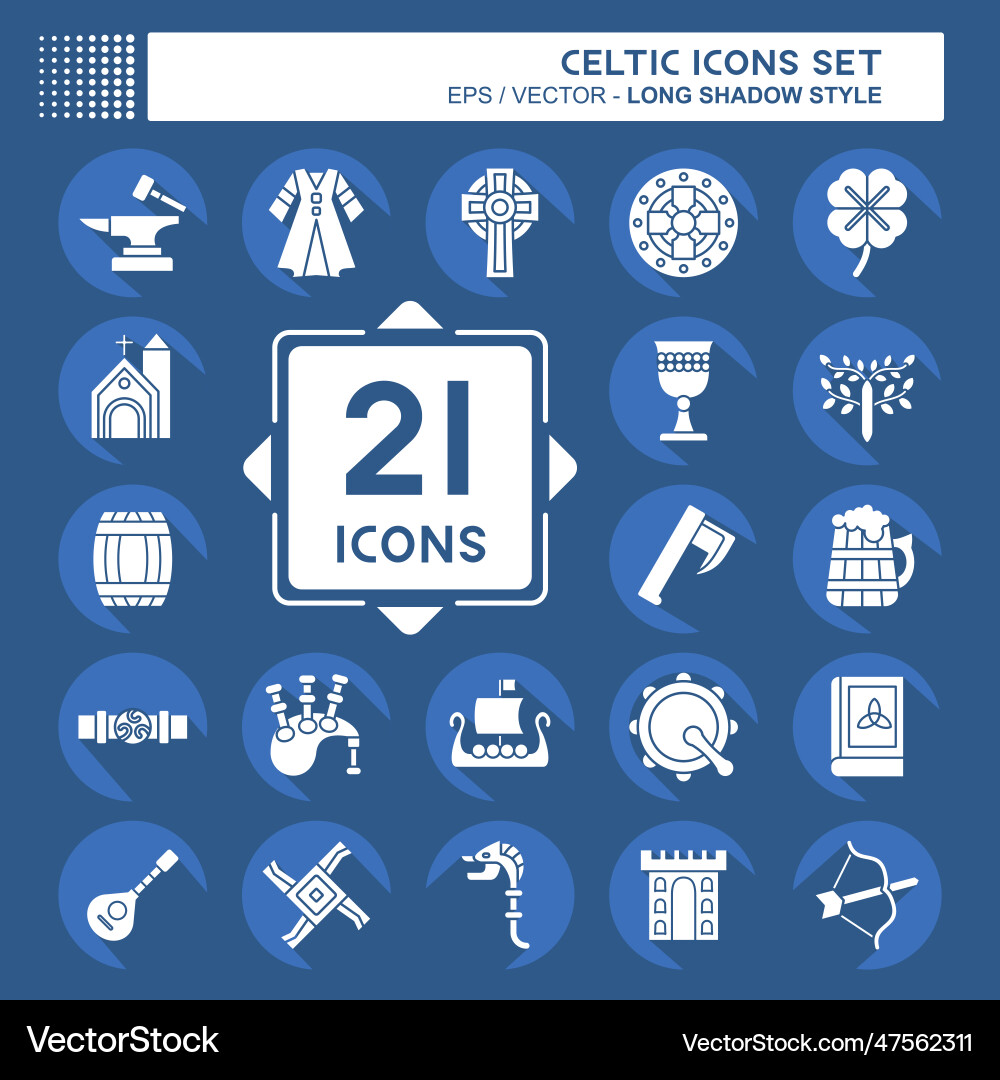 Icon set celtic related to celebration symbol Vector Image