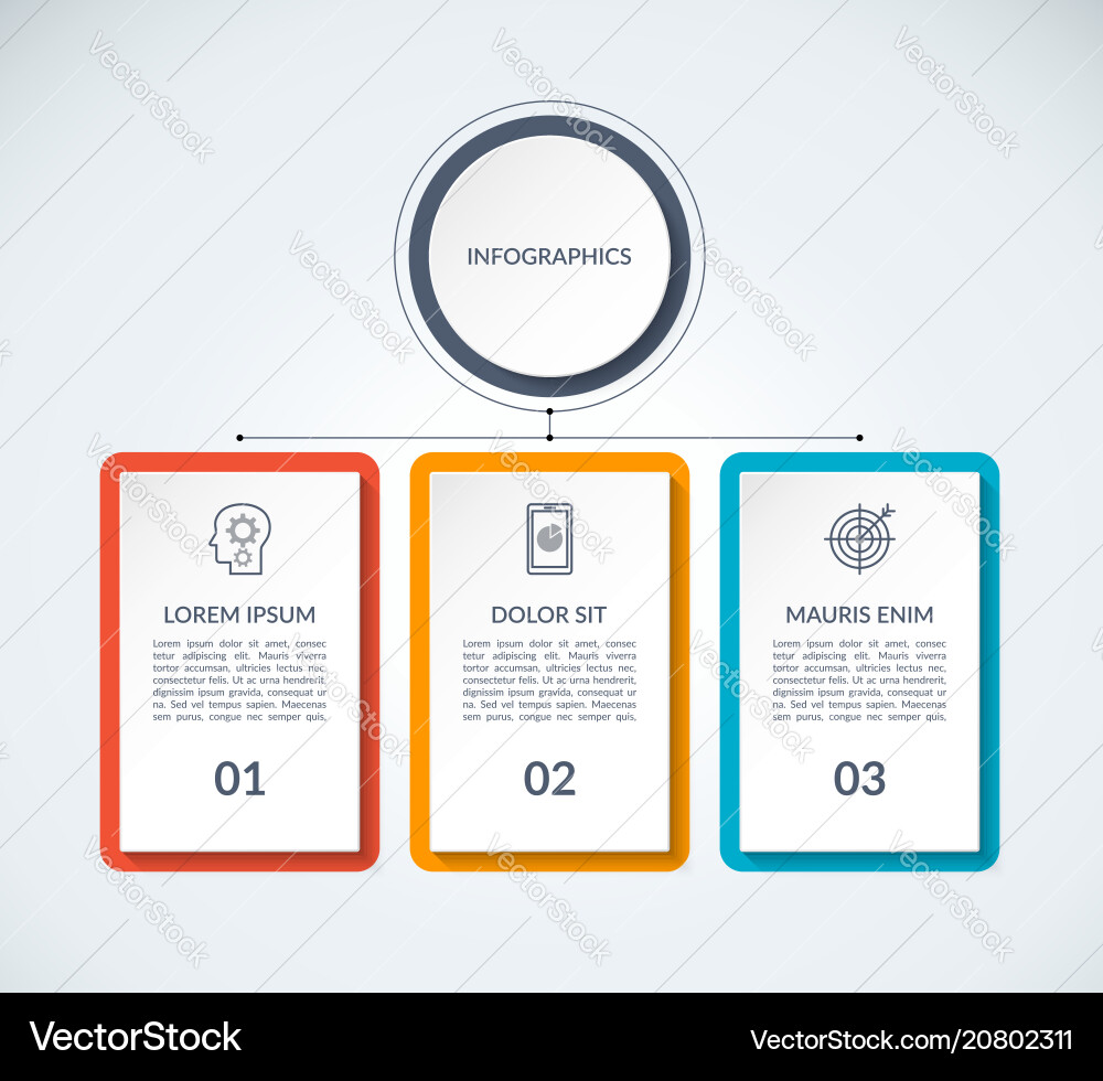Infographic chart of 3 tabs options bars Vector Image