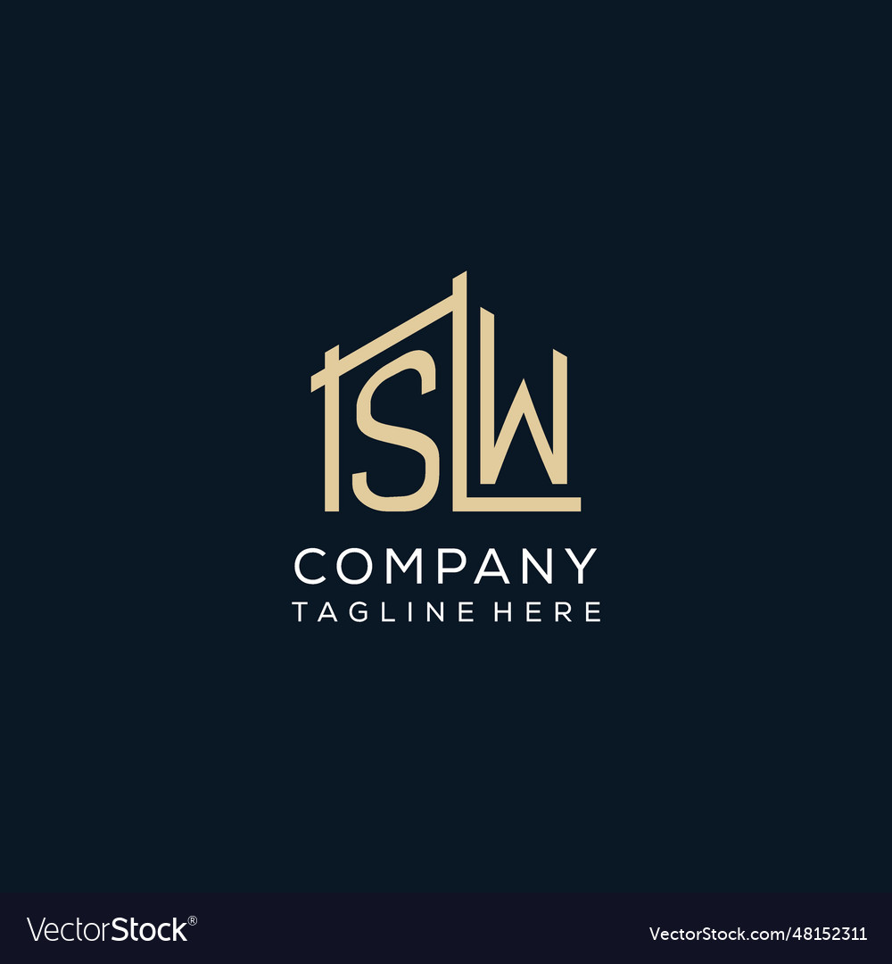 Initial sw logo clean and modern architectural Vector Image Initial sw logo clean and modern architectural Vector Image