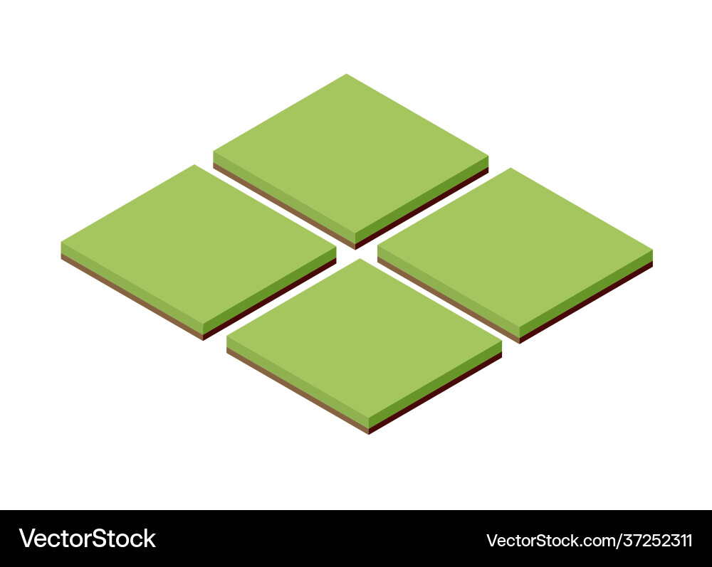 Isometric grass land texture icon field landscape Vector Image