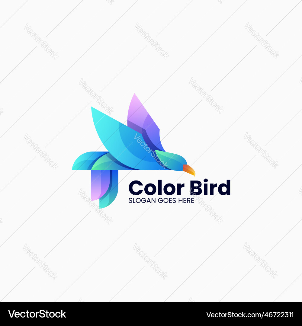 Logo color bird gradient colorful style Royalty Free Vector