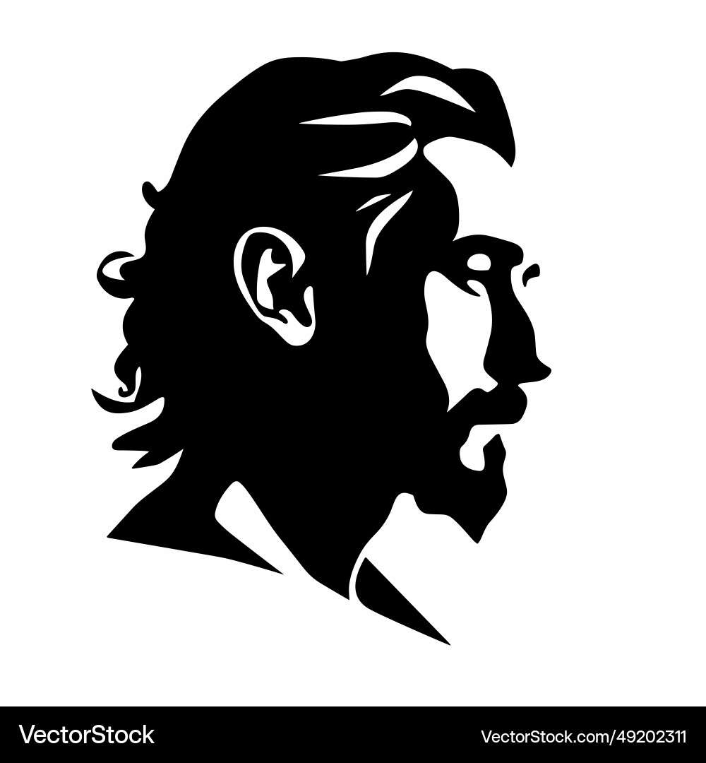 Man head black icon on white background man head Vector Image