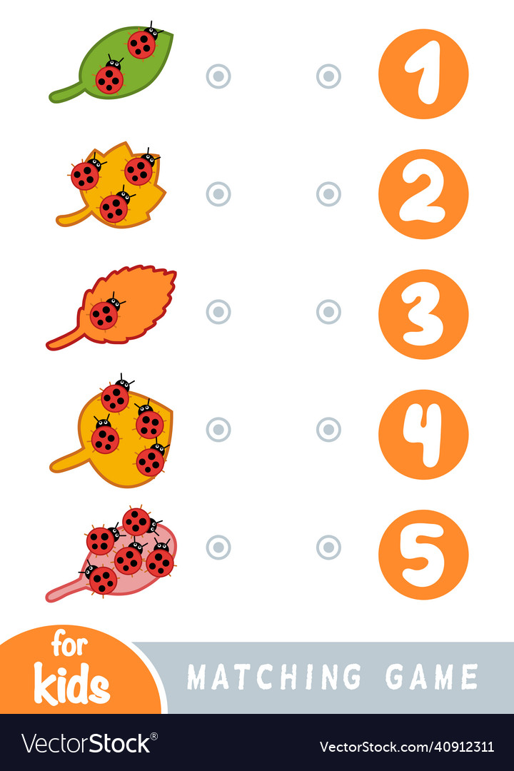 Matching game for children count how many bugs Vector Image