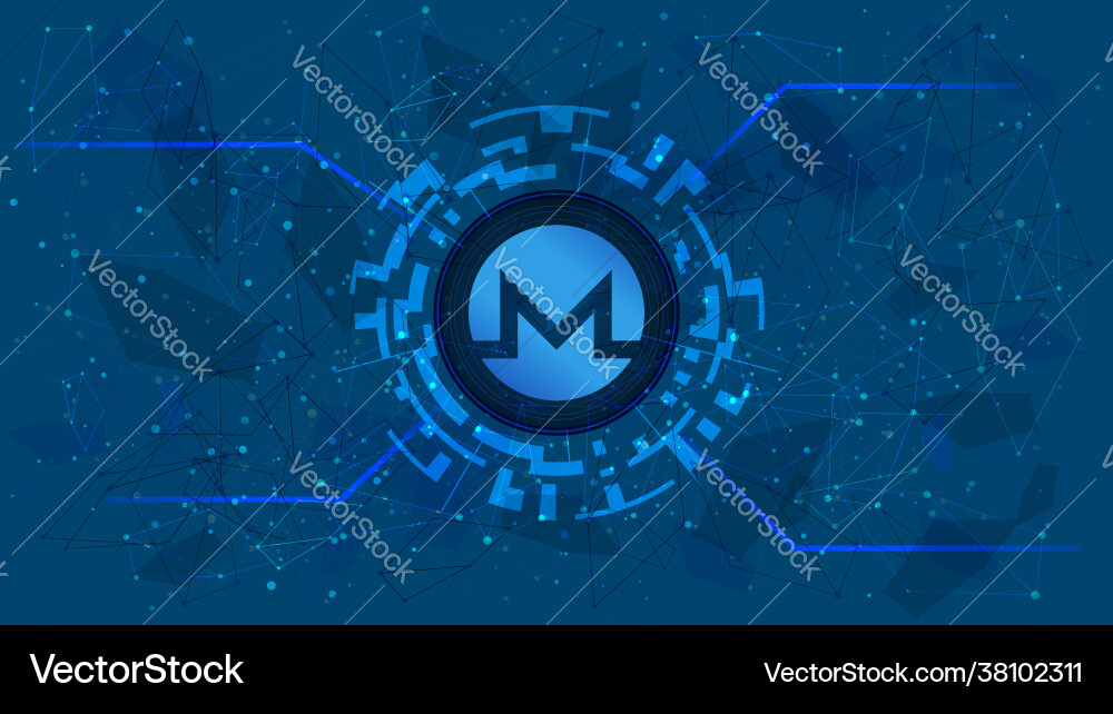 Monero xmr token symbol in a digital circle Vector Image