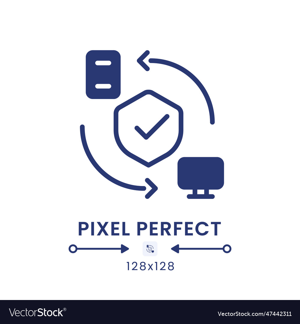 Remote access security black solid desktop icon Vector Image