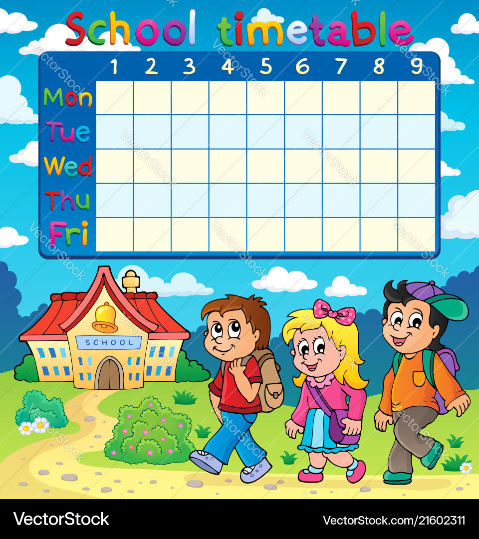 School timetable composition 5 Royalty Free Vector Image