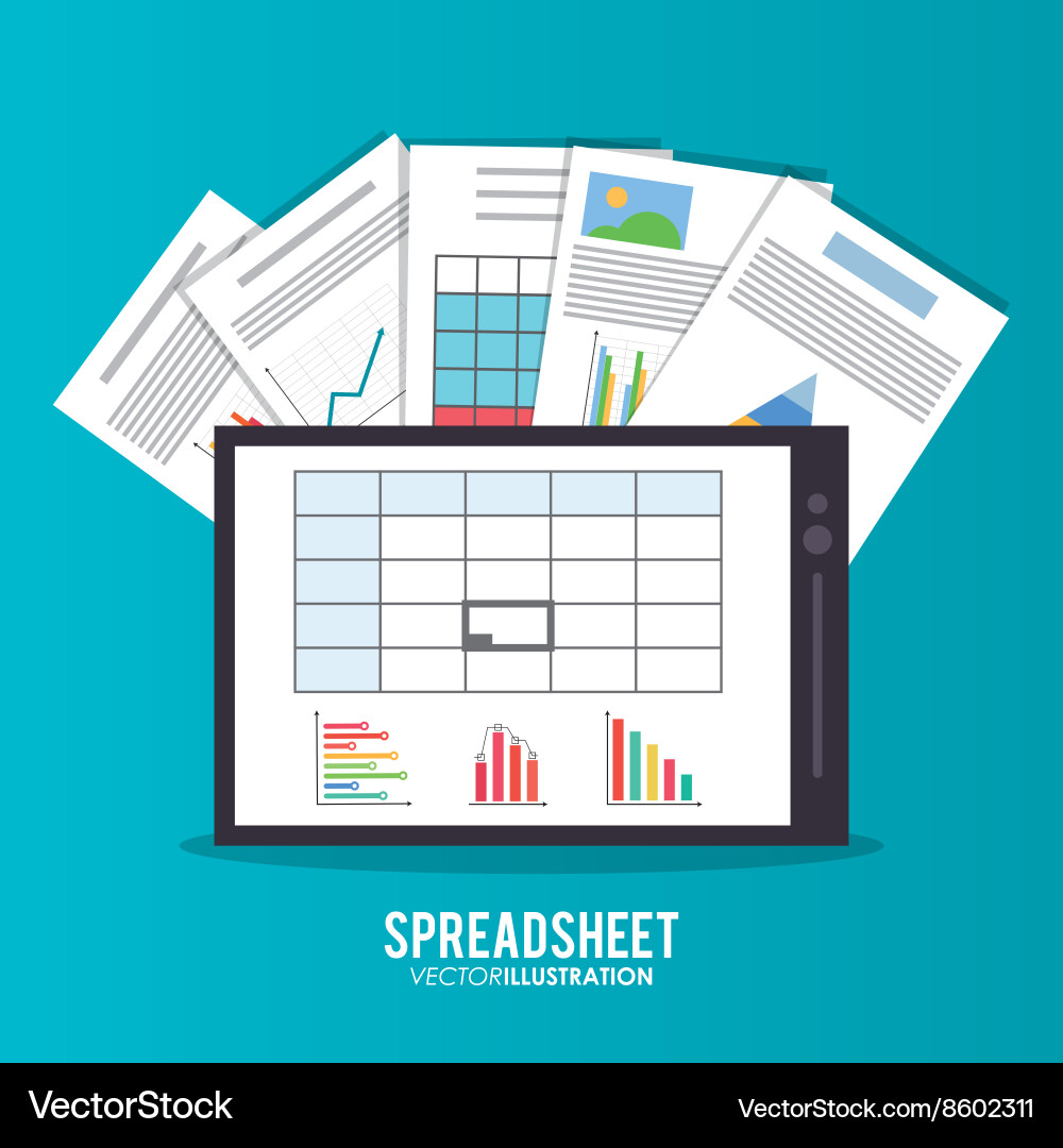 Spreadsheet design business and infographic Vector Image