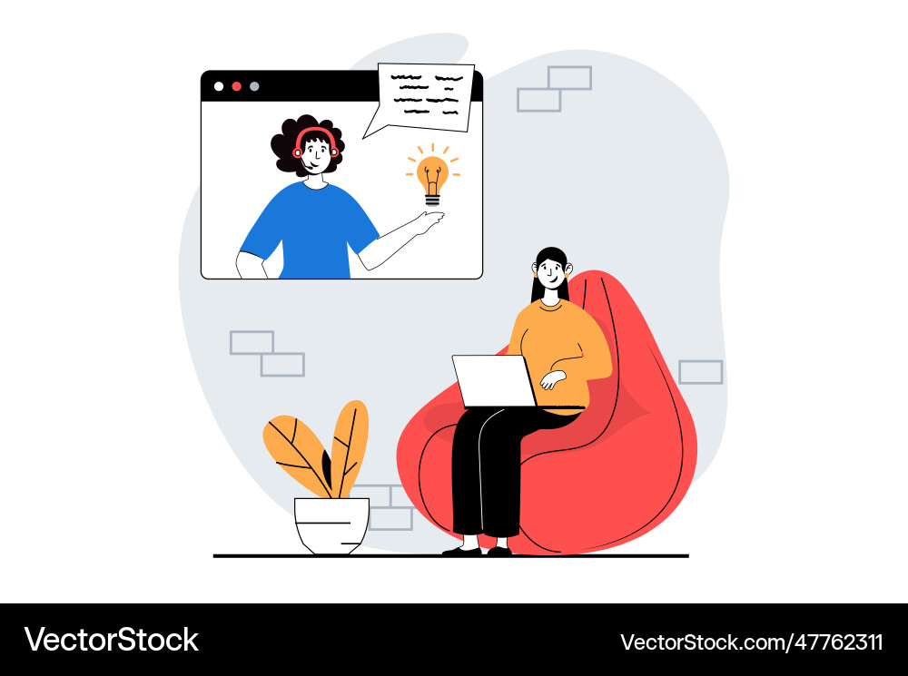 Technical support concept with people scene Vector Image
