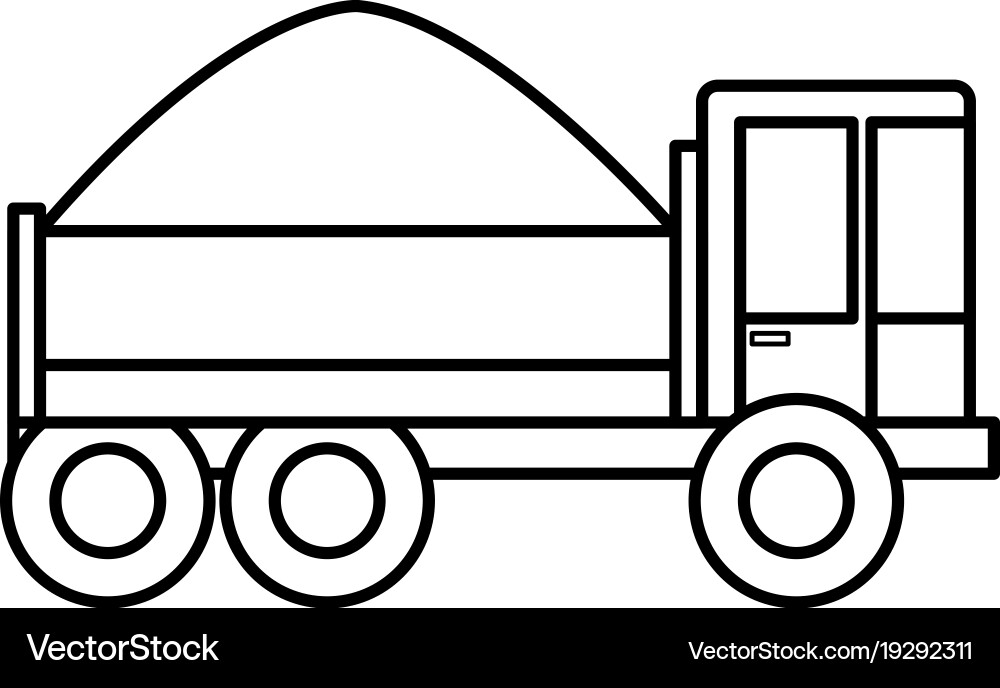 Truck dump with concrete Royalty Free Vector Image