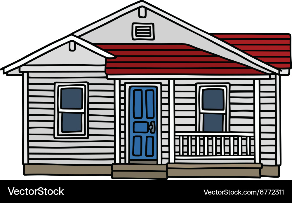 White wooden small house Royalty Free Vector Image