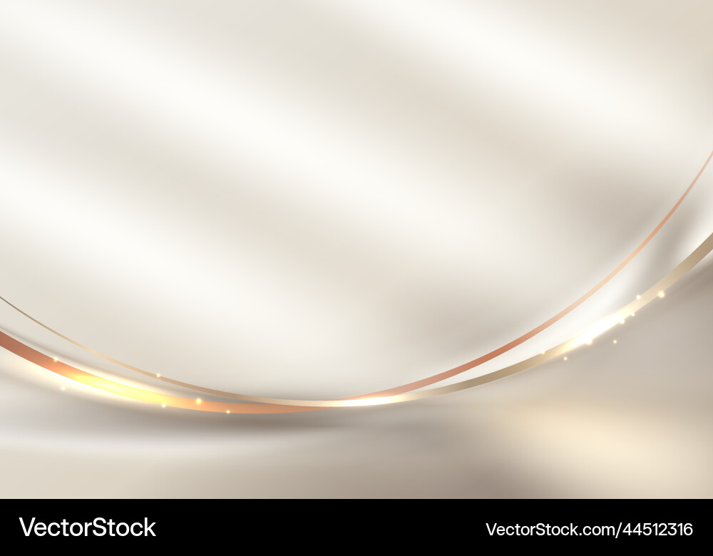 Abstract 3d elegant golden curved lines and light Vector Image