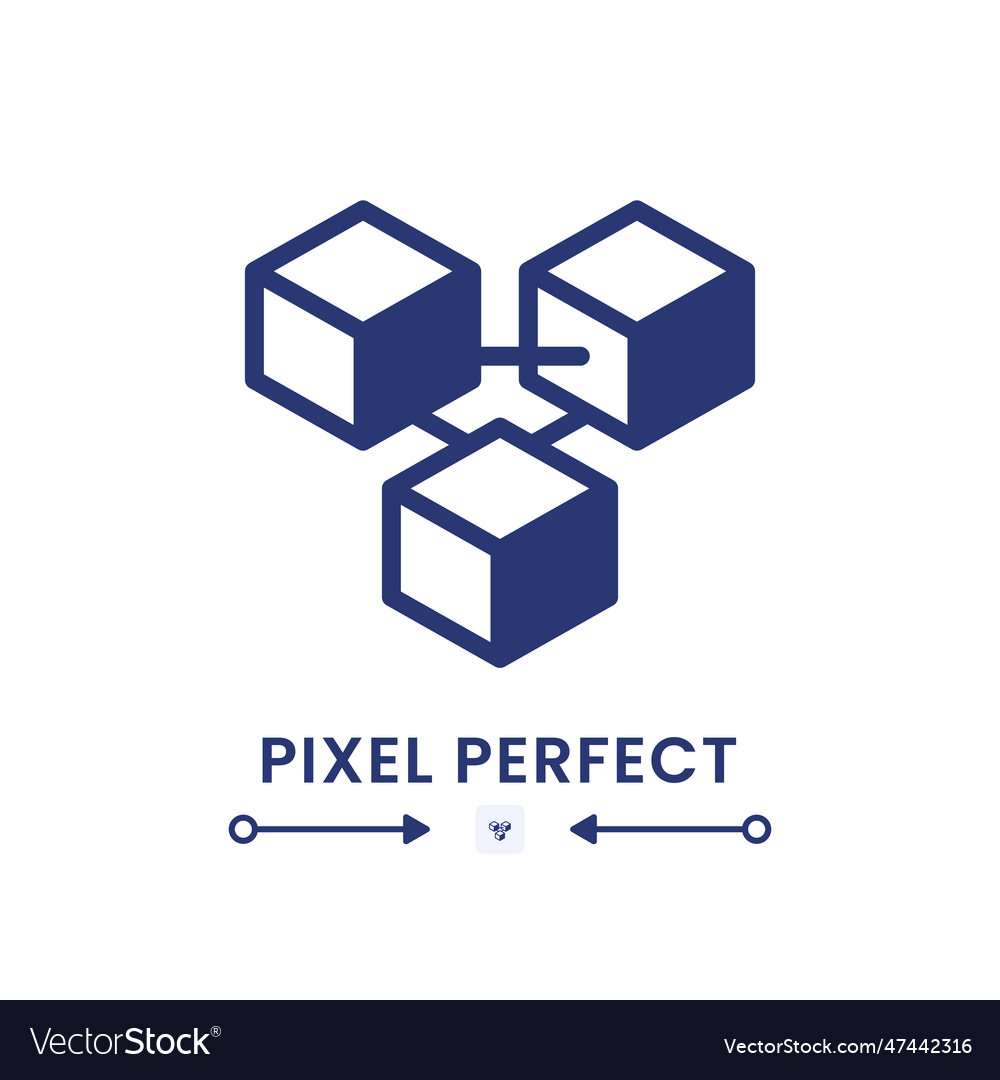 Blockchain network black solid desktop icon Vector Image