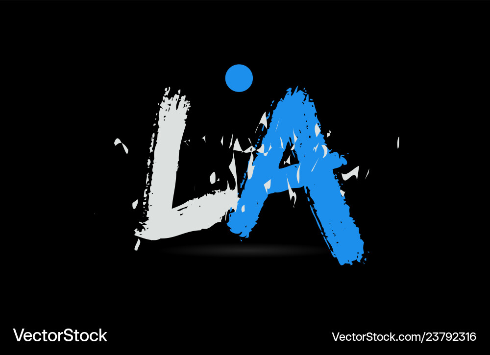 Blue white alphabet letter combination la l Vector Image