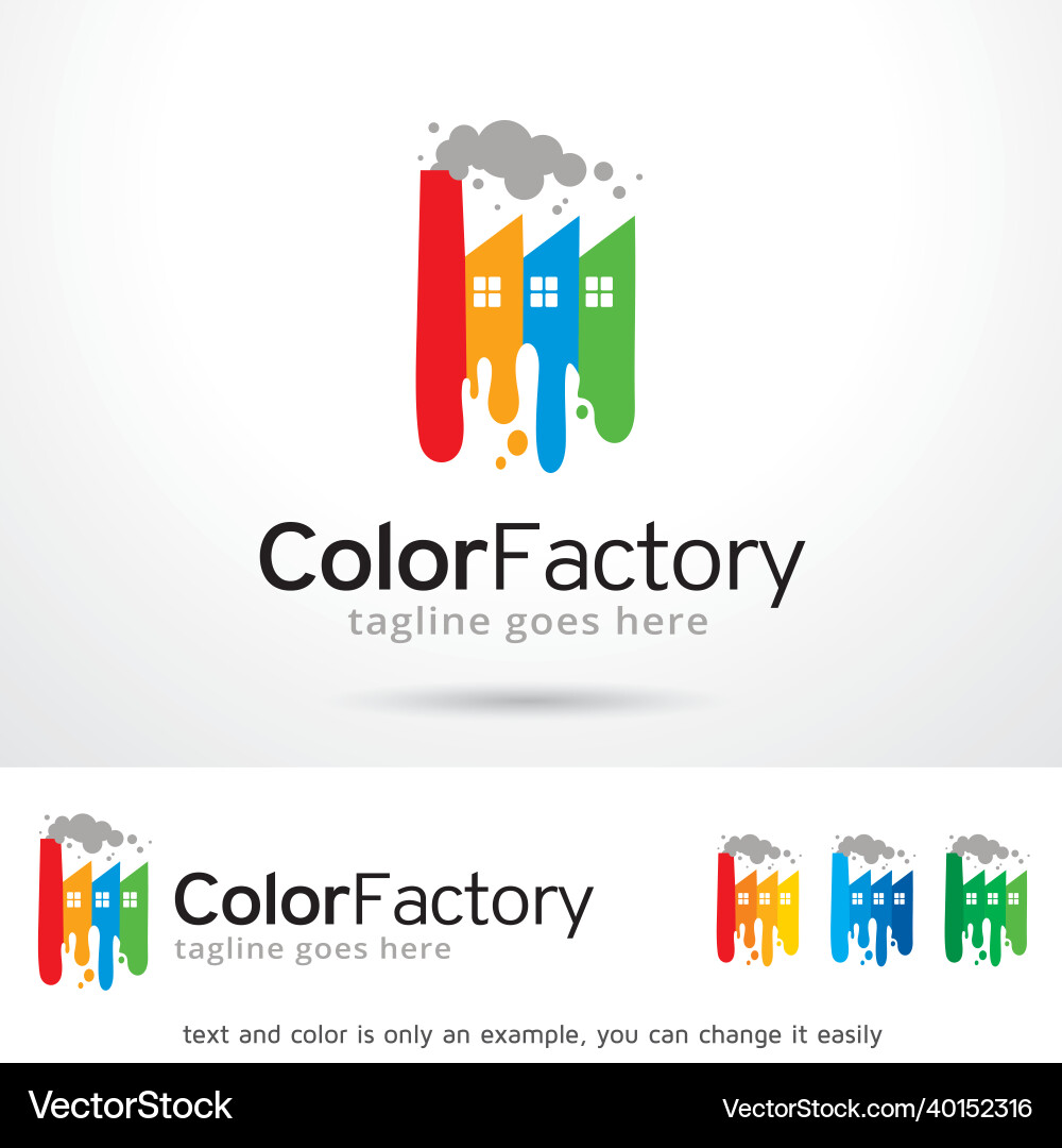 Color factory logo template Royalty Free Vector Image