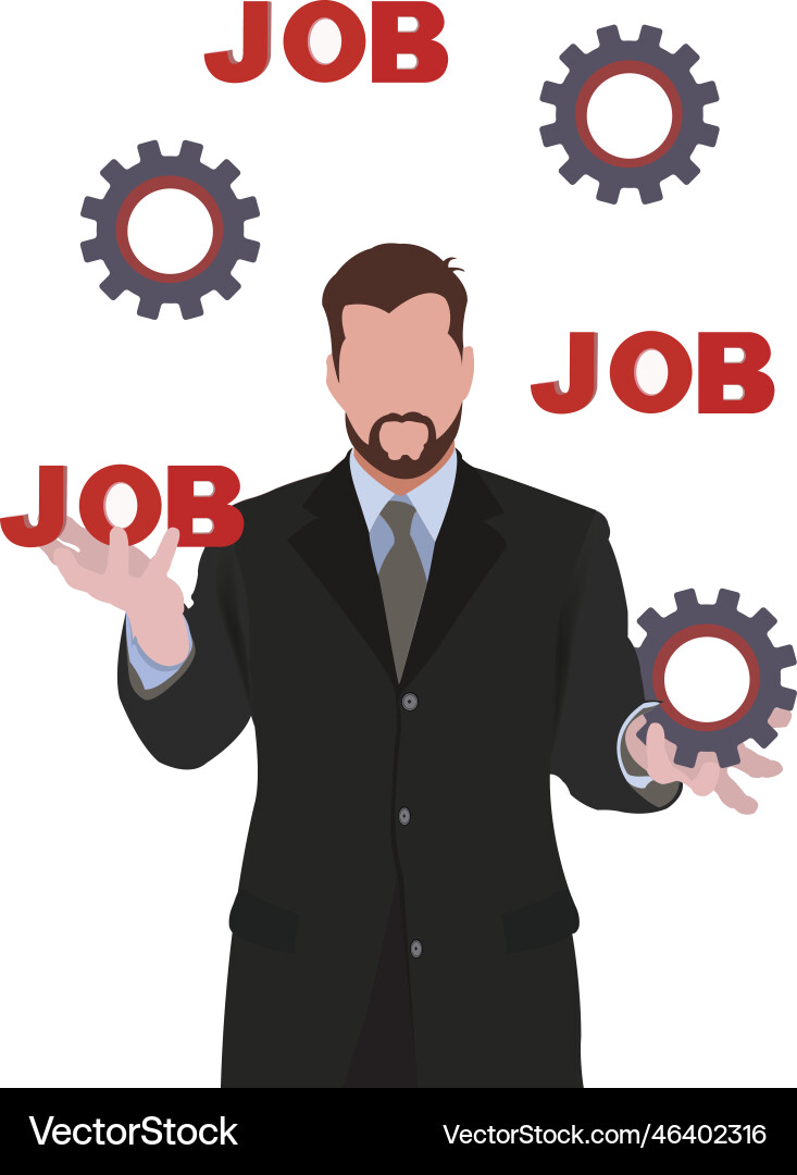 Distinguished person manager directs and moves Vector Image
