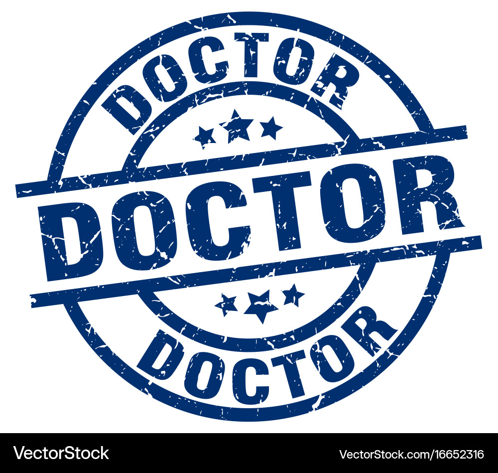 Doctor blue round grunge stamp Royalty Free Vector Image