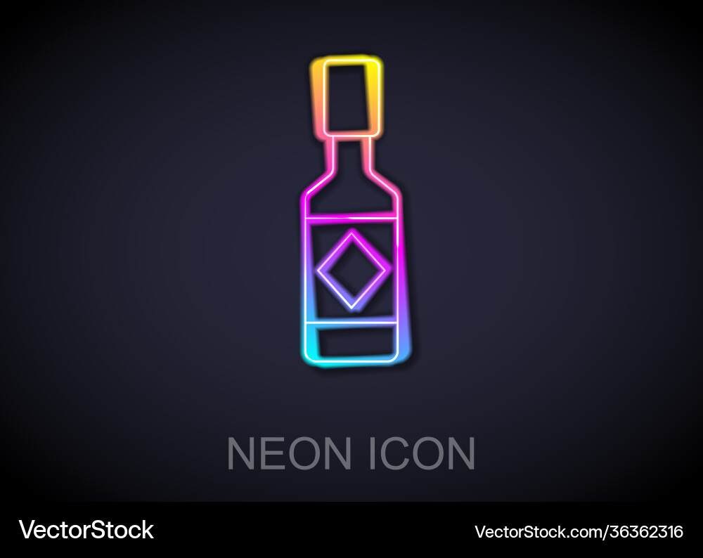 Glowing neon line tabasco sauce icon isolated Vector Image