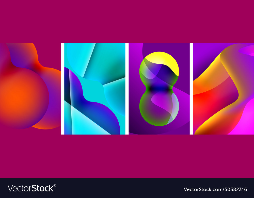 Liquid abstract shapes with gradient colors Vector Image