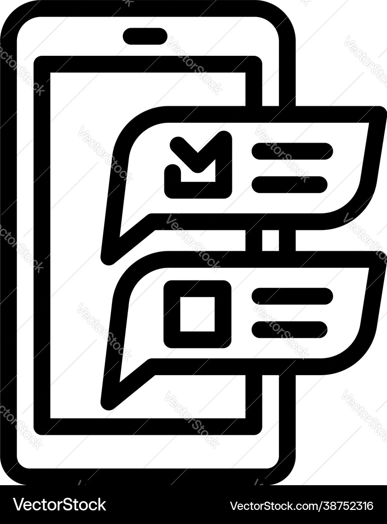 Phone online vote icon outline style Royalty Free Vector