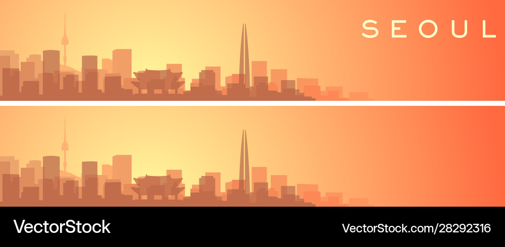 Seoul beautiful skyline scenery banner Royalty Free Vector
