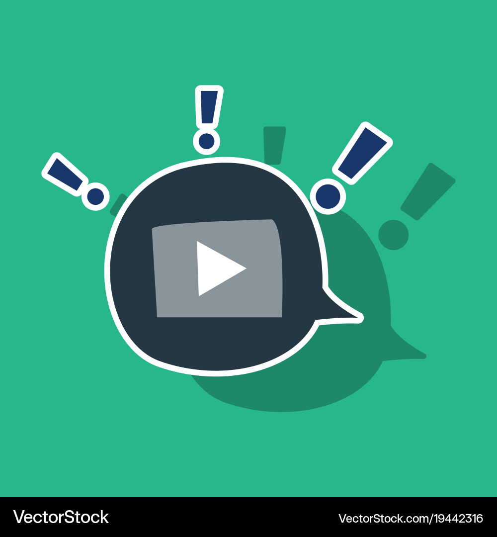 Sticker play logo icon buttonyoutube flat social Vector Image