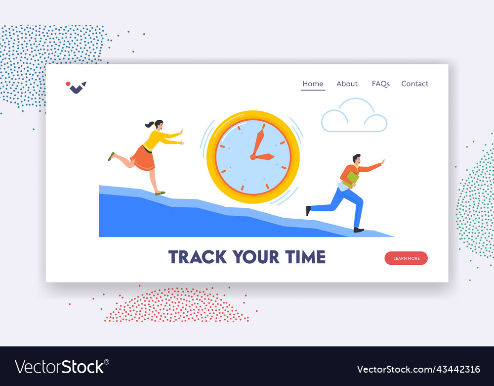 Track your time landing page template deadline Vector Image