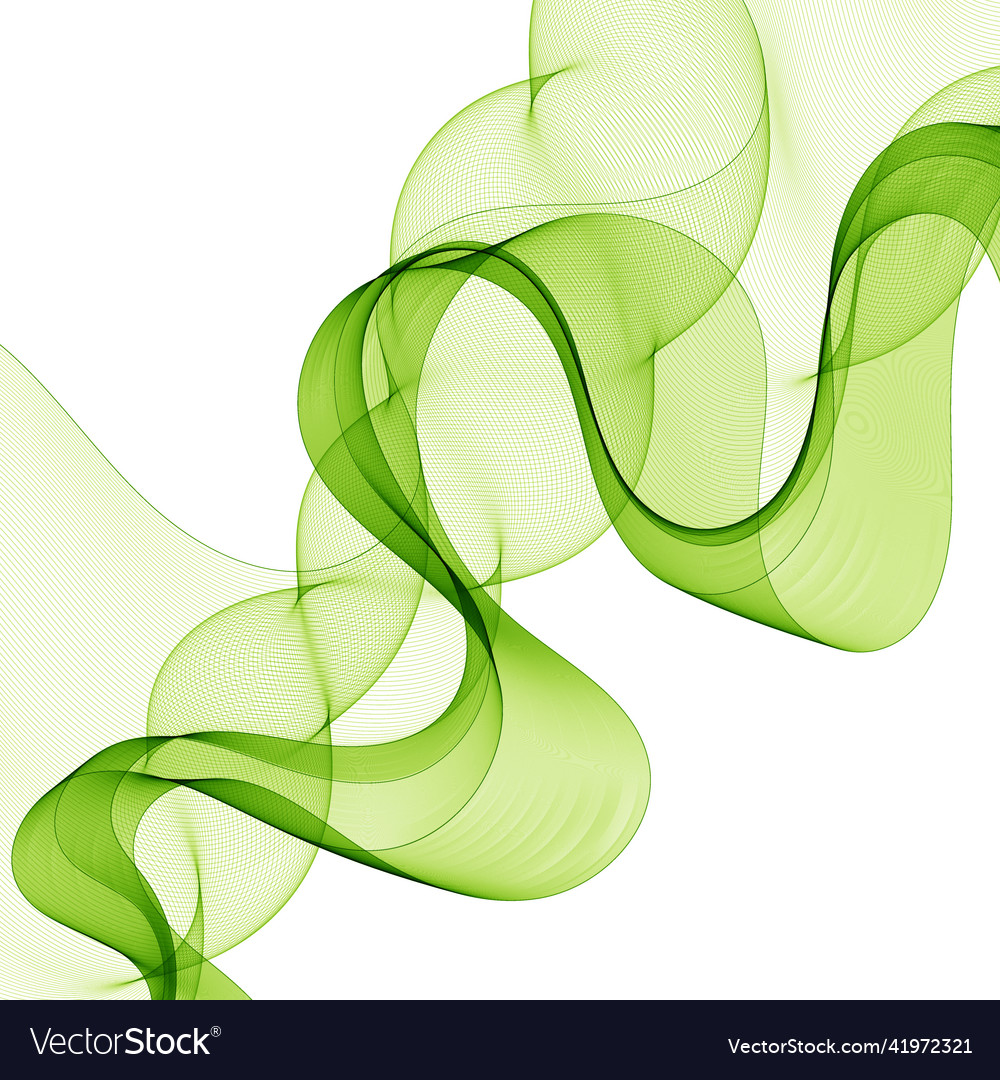 Abstract green wave pattern decor element Vector Image