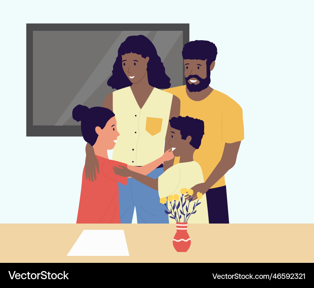 Adoption young couple adopt happy international Vector Image