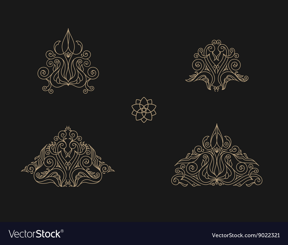 Arabic set frames lines art design Royalty Free Vector Image
