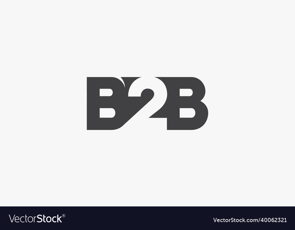 B2b logo on white background Royalty Free Vector Image