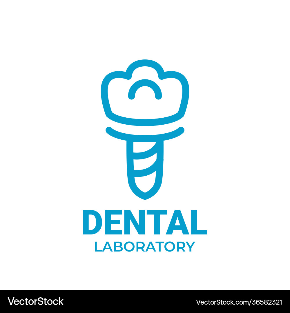 Blue tooth logo for dental clinic Royalty Free Vector Image