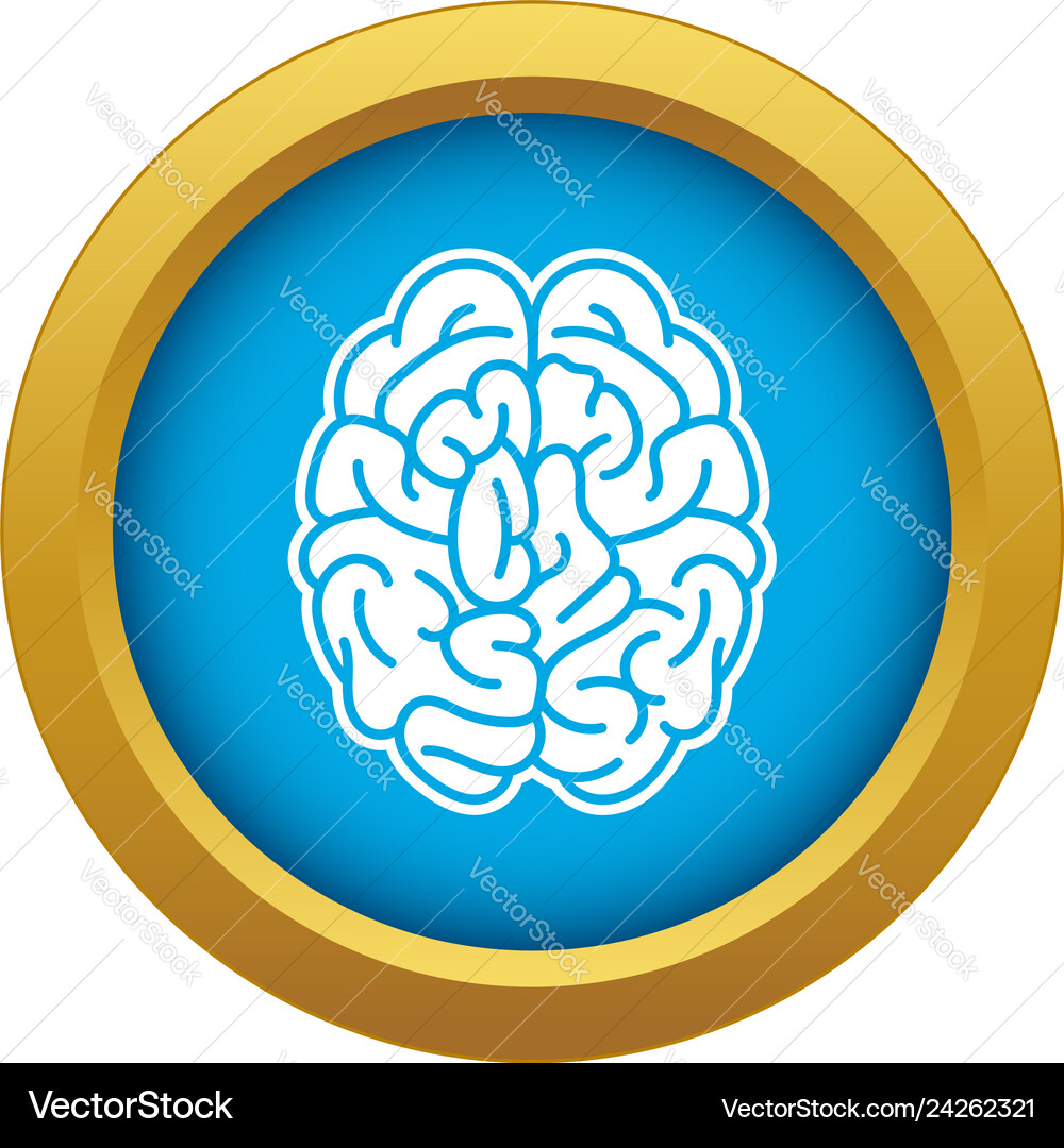 Brain mind icon blue isolated Royalty Free Vector Image