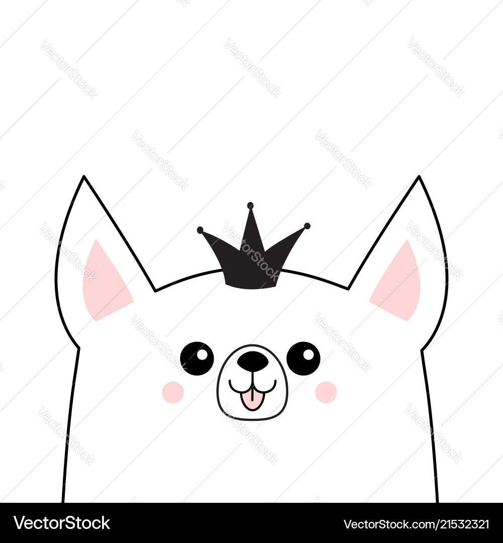 Corgi dog happy face head icon princess crown Vector Image
