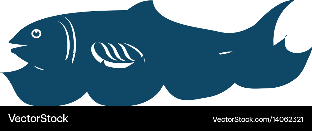 Delicious fish sea food Royalty Free Vector Image