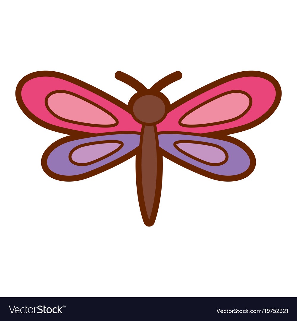 Dragonfly insect spring season pictograph Vector Image